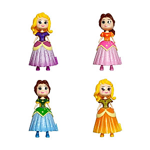 QINGQIU 4 Pack Jumbo Princess Deformation Prefilled Easter Eggs with Toys Inside for Kids Girls Boys Easter Gifts Easter Basket Stuffers Fillers