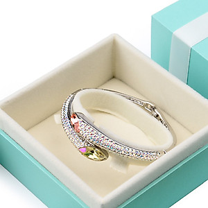 Oirlv Vintage Velvet Bracelet Gift Box Jewelry Bangle Gift Box with Ribbon for Wedding, Engagement, Proposal, Birthday and Anniversary