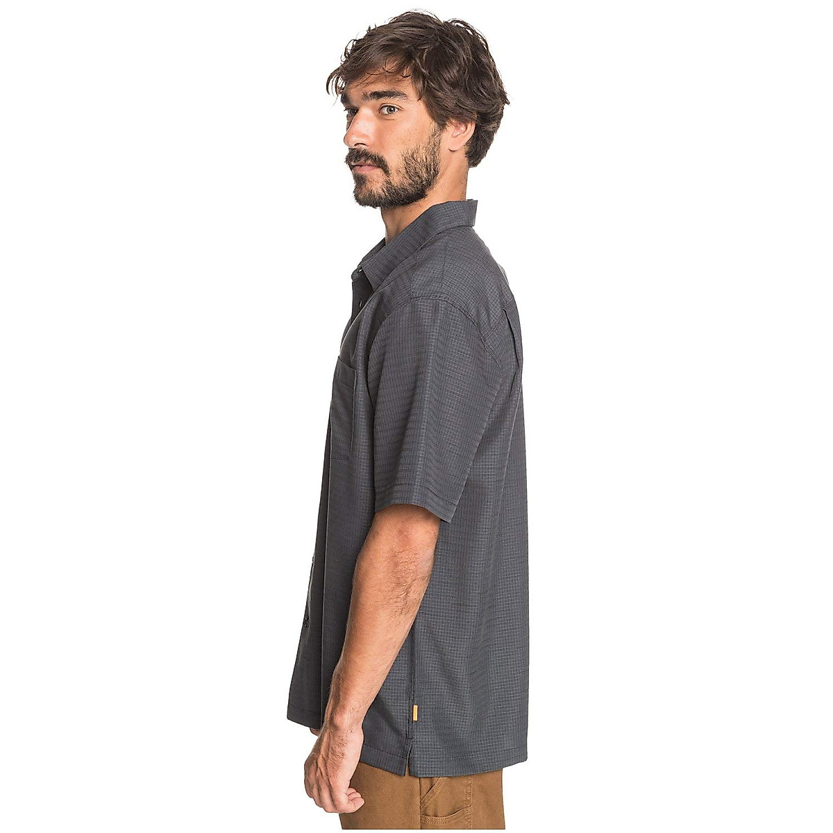 Quiksilver Men Centinela 4 Button Up Comfort Fit Pocket Collared Shirt, Black Centinella, X-Large
