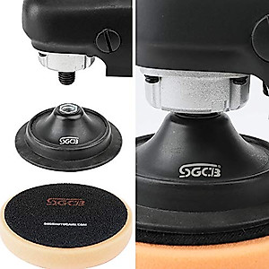 SGCB 5” RO Rotary Flexible Backing Plate, Hoop-and-Loop Face 5/8” Thread PU Soft Backing Pad Used On Rotary Polisher Sander for Sanding Polishing Buffing Finishing