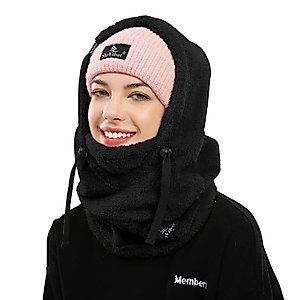 Shy Velvet Balaclava Wind-Resistant Winter Grey Face Mask,Fleece Cold Weather Ski Mask for Outdoor Skiing, Snowboarding, Motorcycling, Biking