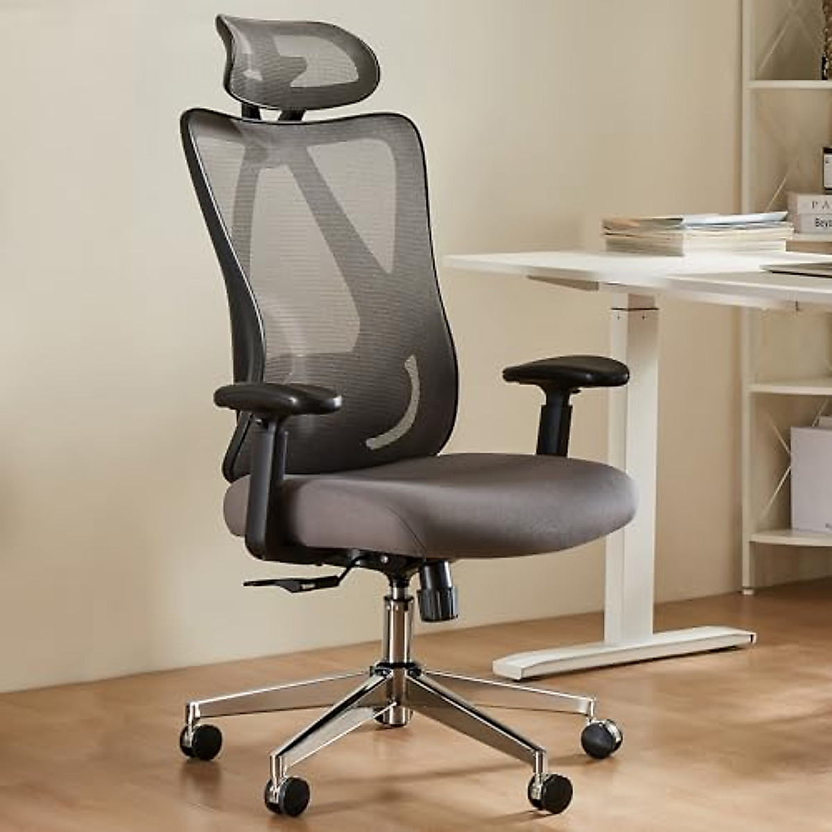 Office Chair, Desk Chair Ergonomic Office Chair - High Back Desk Chair, Computer Mesh Chair with Lumbar Support, Adjustable Headrest & 2D Armrest, Tilt Function Swivel Executive Chair for Office