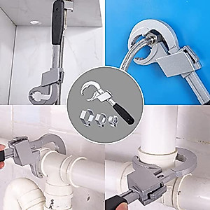 Drkicsy Universal Adjustable Double-ended Wrench, Multipurpose Bathroom Sink Wrench Set, Universal Bathroom Faucet Sink Water Pipe Wrench, Large Opening Adjustable Wrench Special Repair Tool (Boxed)