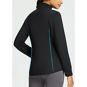 BALEAF Women's Running Winter Jacket Water Resistant Windproof Lightweight Puffer Coat Fall Cold Weather Hiking Golf Casual with Zip Pockets Black M