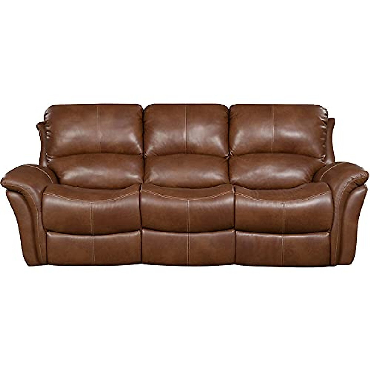 Hanover Yellowstone 100% Leather Double-Reclining 3-Seater Sofa, HUM002SF-GB, 42.000, Brown, Golden