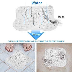 OUPAI Drain Hair Catcher Sturdy Silicon, Hair Stopper for Shower Drain with Suction Cup, Drain Cover Easy to Install and Clean Suit for Bathroom Bathtub and Kitchen 3 Pack