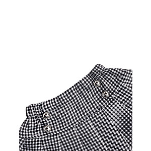 Sasaerucure Kids Toddler Baby Girl Outfit Knitted Long Puff Sleeve Sweater Tops with Houndstooth Skirt 2pcs Winter Spring Clothes Set (Black, 6-7 Years)