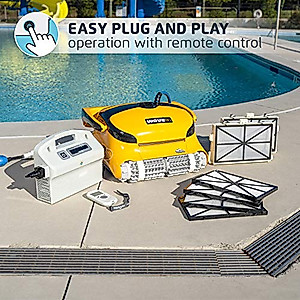 DOLPHIN Wave 80 Commercial Robotic Pool Cleaner with Caddy, Engineered for Unmatched Cleaning Performance, Ideal for Commercial Swimming Pools up to 68 Feet…