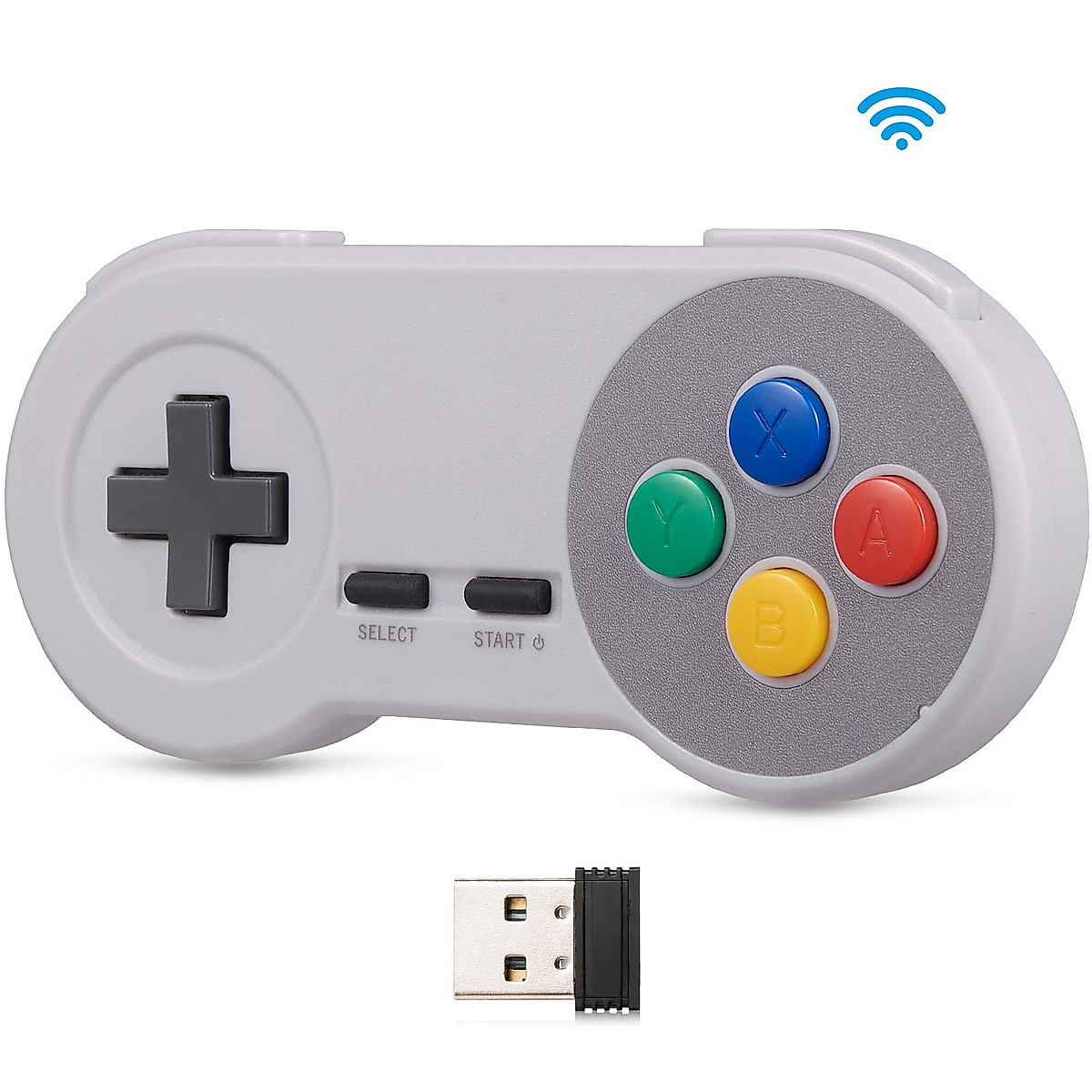 KIWITATA 2 Pack Wireless SNES USB Controller for Retro Games, kiwitatá 2.4ghz Remote Wireless SNES Emulator Game Pad Controller for Windows PC MAC Retropie