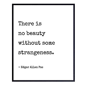 Edgar Allen Poe Decor - 8x10 Quote - Art Wall Art Picture Poster, Room Decoration for Home, Office, Apartment, Living Room, Bedroom, Bathroom - Gift for Goth Gothic Poetry Fans