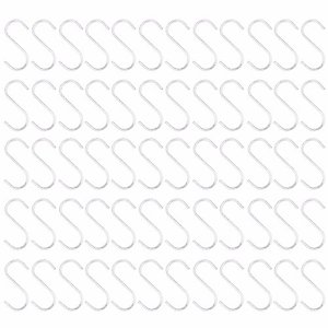 Wideskall 2" inch Zinc Plated Steel S Shaped Type Utility Hooks Hanging Hooks Chrome (Pack of 60)