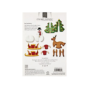 Chicago Metallic Christmas Tree 3D Cookie Cutter Set, 12-Piece, Silver