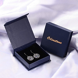 Odinstone Sterling Silver Tree of Life Earrings for Women Family Tree Pendants Natural Abalone Shell Drop Dangle Earrings Necklace Fashion Jewelry, with Fine Gift