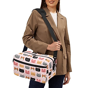 Kathyboom Cute Cats Yarn Storage Organizer Stain Resistant Yarn Bag with Shoulder Straps, Knitting & Crochet Supplies Yarn Holder Crochet Gift