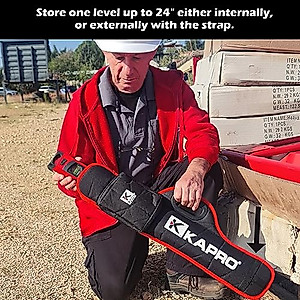 Kapro - CASE-24 Carrying Case - Storage Bag for Levels - Durable Nylon Carry Case - With Plastic Handle and Zippered Accessory Pouch - Fits 24” Levels