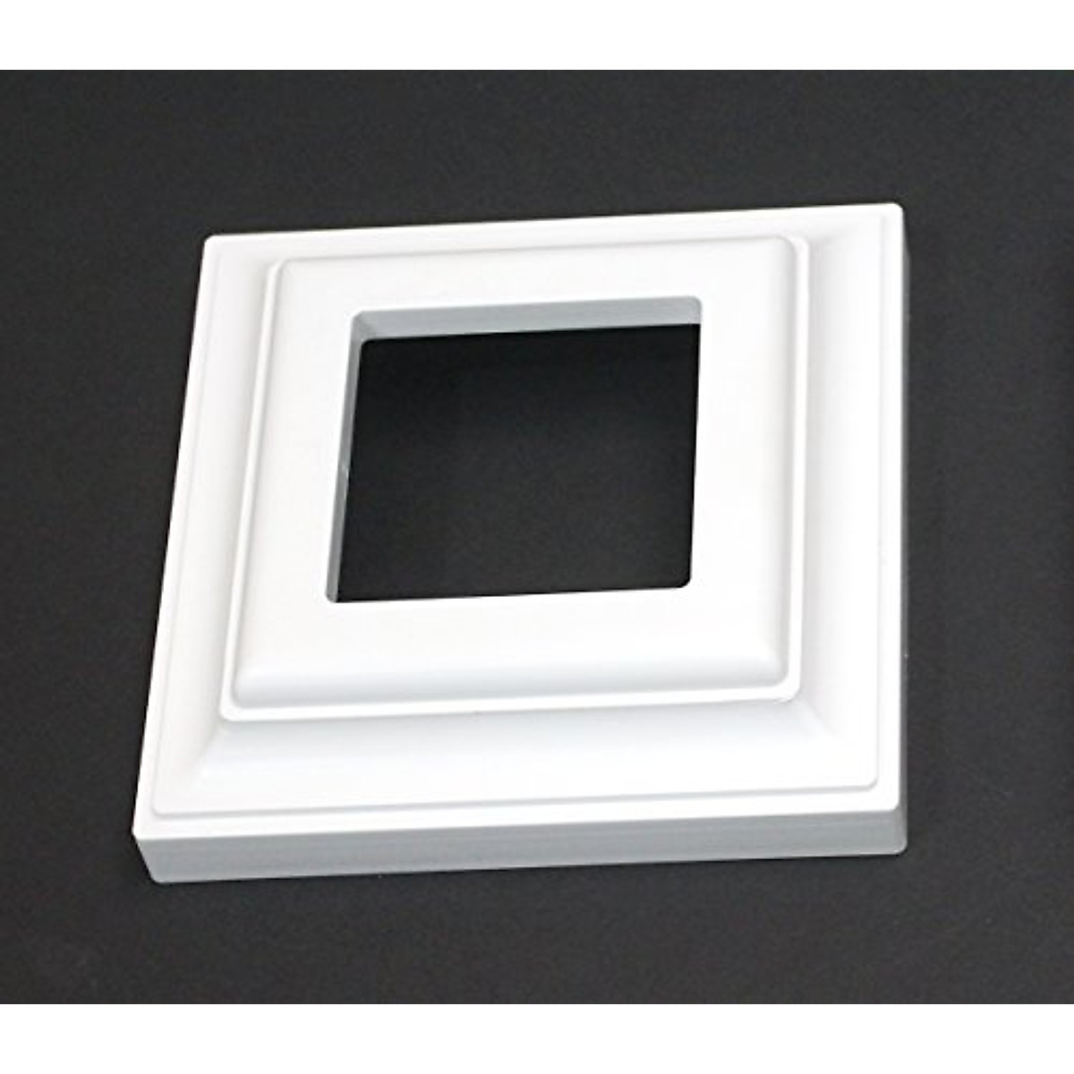 Plastic Black or White Deck Railing Column Post Base Trim Ring 3 x 3 Post Base fit Outside 3x3 Posts, railings, Decks, Signs or Columns. (1, White)