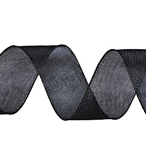 Ribest Burlap Black Wired Ribbon, 2 1/2 inch 10 Yard, Jute Ribbon for Decoration Bows Craft Gift Wrapping Wreath Sewing