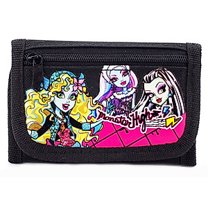 MONSTER HIGH TRI-FOLD WALLET -BLACK - Girls