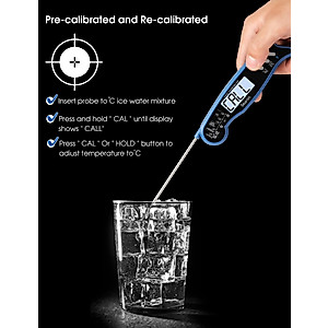 Searon Meat Thermometer,Calibration Feature Digital Food Thermometer with Instant Read Out,Backlight and Waterproof,Kitchen Thermometer for BBQ Grilling, Smoker, Baking Turkey