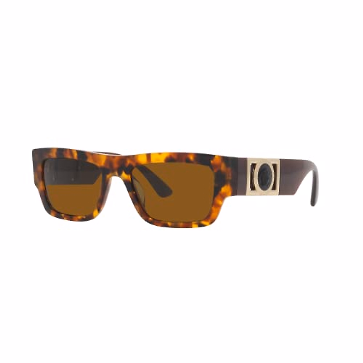 Versace Man Sunglasses Havana Frame, Dark Bronze Lenses, 53MM