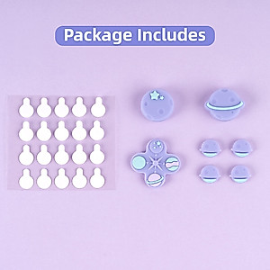 GeekShare Cute Cross D-Pad Button Caps Silicone Thumb Grips Set, ABXY Key Buttons Sticker Joystick Cover Caps Compatible with Nintendo Switch/OLED - Happy Planet