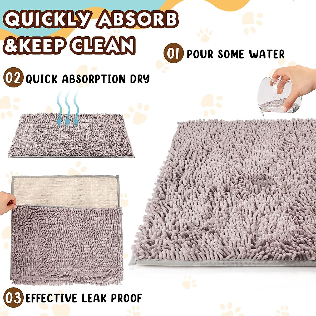 Timgle 4 Pieces Guinea Pig Cage Liners with Cleaner Set Washable Reusable Guinea Pig Bedding Absorbent for Guinea Pig Training Pad Supplies and Other Small Animals, Mixed Colors (24 x 16 Inch)