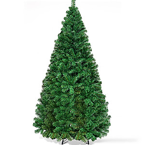 Goplus 6FT Artificial Christmas Tree Xmas Pine Tree with Solid Metal Legs Perfect for Indoor and Outdoor Holiday Decoration