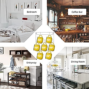 Ymeibe Wall Mounted Coffee Mug Rack with 7 Hooks Large Metal 3 Tiers Coffee Cup Holder for Coffee Mugs, Teacups, Mason Jars, Display, Organizer and Storage Hangers, Set of 2 (White)