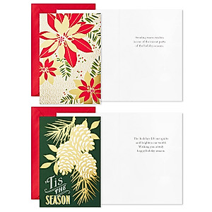 Hallmark Boxed Christmas Cards Assortment, Gold Foil Classic (6 Designs, 36 Cards with Envelopes)