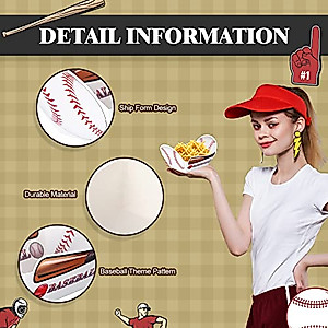 100 Pieces Baseball Food Trays Baseball Paper Bowl Party Decorations Nacho Trays Snack Candy Trays Disposable Serving Trays Baseball Party Sports Event Family Dinner Supplies 3.94 x 2.76 x 1.97 Inch