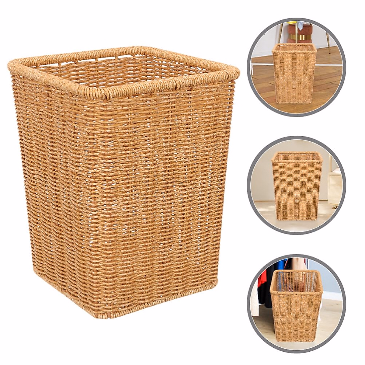 Cabilock Crevice Trash Can Magazine Basket Pastoral Style Garbage Bin Kitchen Trash Recycle Basket Bin Trash Basket Mini Garbage Can Toy Storage Bread Office Storage Basket Plastic