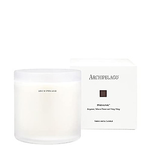 Archipelago Botanicals Havana XL 3-Wick Candle | Bergamot, Tobacco Flower and Ylang Ylang | Premium Wax Blend | Burns Approx. 165 Hours (58 oz)