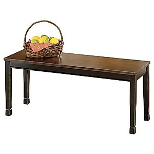 Signature Design by Ashley Owingsville Modern Farmhouse Dining Room Bench, Black and Brown