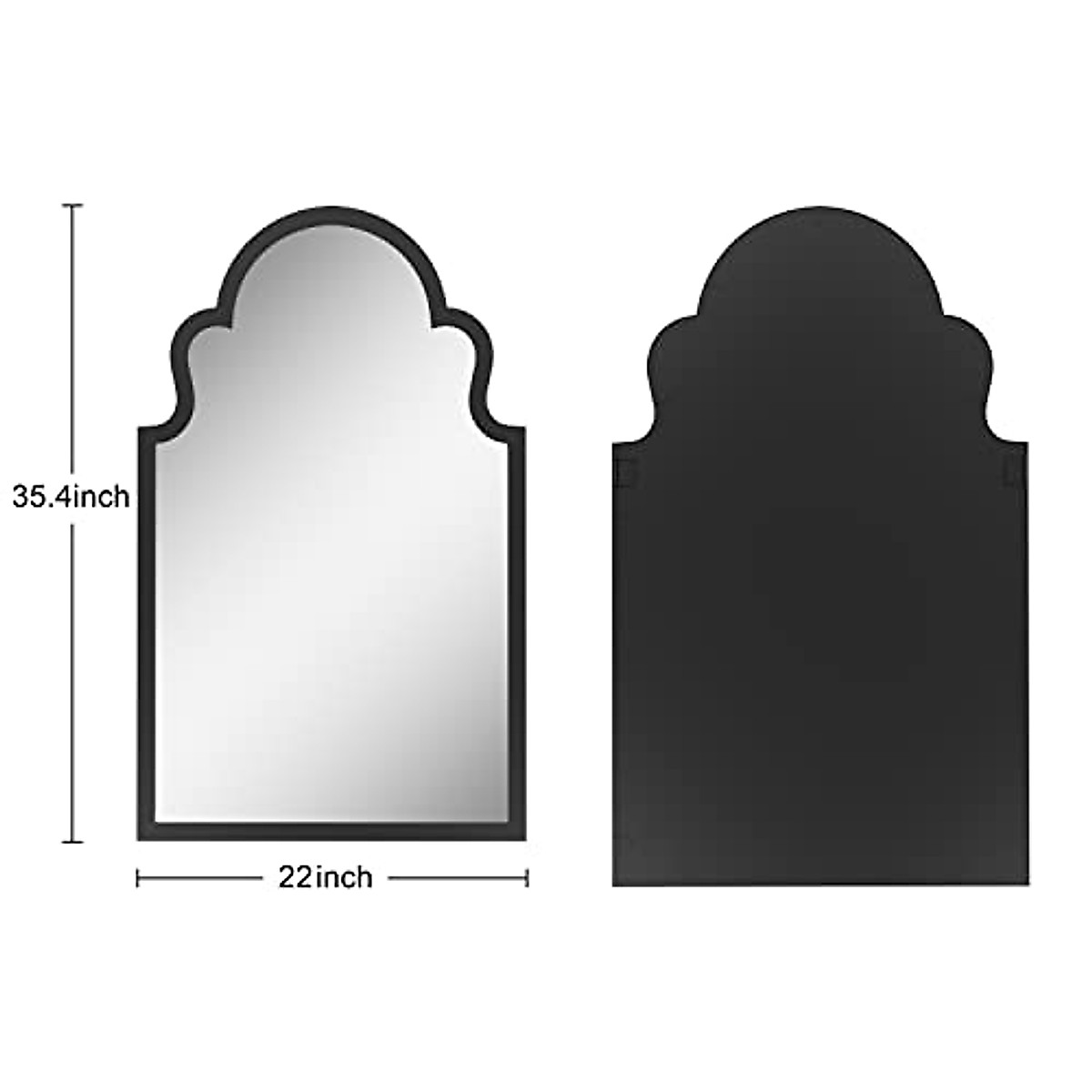 NXHOME Metal-Frame Accent Wall Mirror - Decorative Mirror Black Vanity Wall Mounted Mirror for Bathroom Living Room Bedroom 35.5×21.7