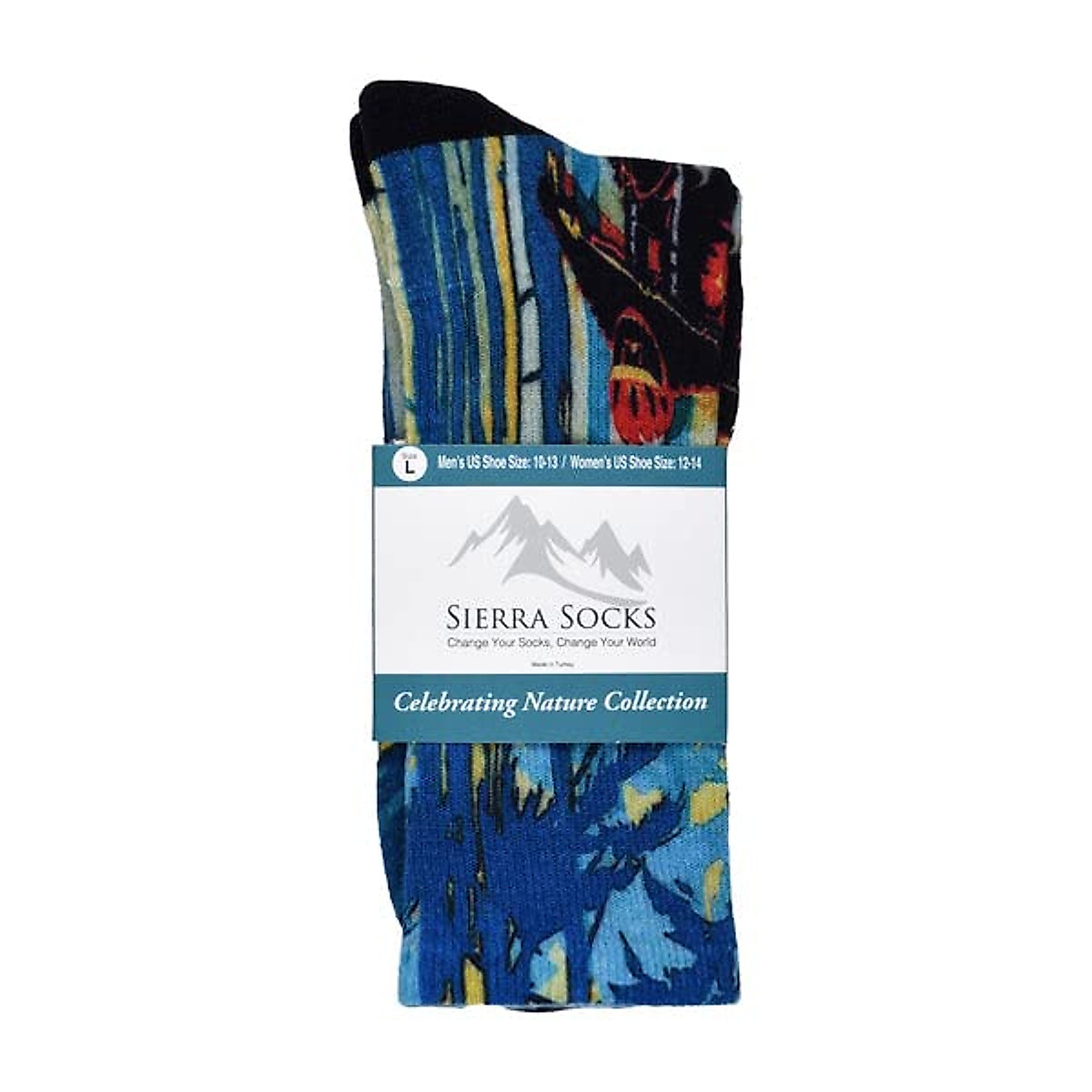 Sierra Socks Forest Biker Pattern Unisex Socks - L-Men Shoe Size (10-13) / Buy 1 pr.