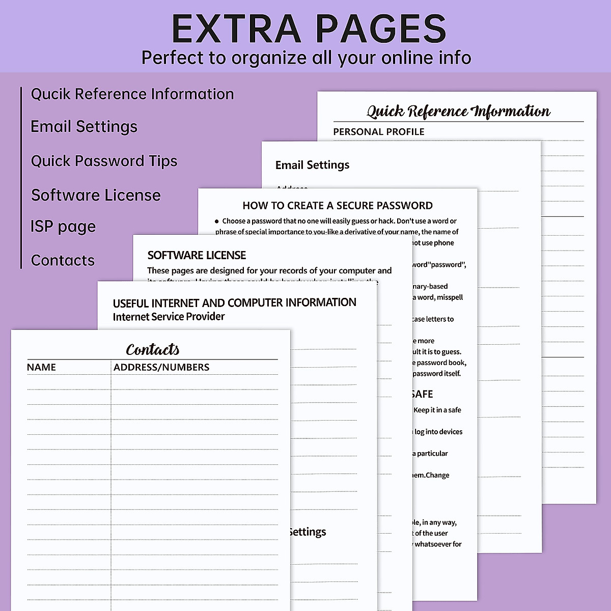 Password Book with Alphabetical Tabs - Medium Size Internet Address & Password Keeper Logbook, Hardcover Password Notebook