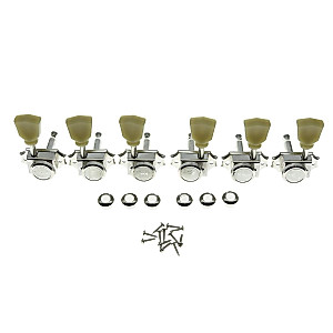 3L3R Guitar Vintage Style Locking Tuners Tuning Pegs Keys Guitar Machine Heads Guitar Part for Les Paul Guitars Nickel with Tulip Button