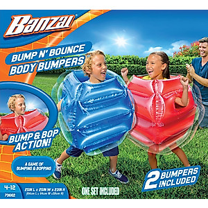 BANZAI: Bump N' Bounce Body Bumpers, A Game of Bumping & Bopping, 2 Bumpers Included in Red & Blue, Fun & Safe Cushion Inflatable Surface, For Ages 4 and up