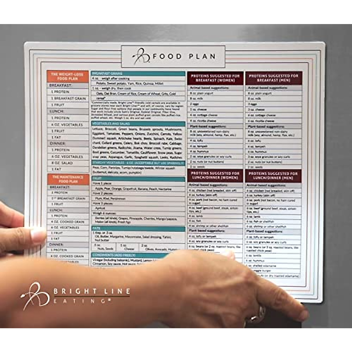 Bright Line Eating Magnetic Meal Plan & Food Plan Pocket Guide – Meal Planner Magnetic Sheet for Quick & Easy Meal Planning – Meal Plan Pocket Guide for On-The-Go Healthy Eating