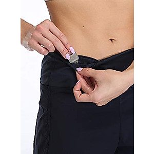 Jhsnjnr Women's Stretch Lounge Travel Shorts Elastic Waist Comfy Workout Shorts with Pockets -5 Inches Navy M