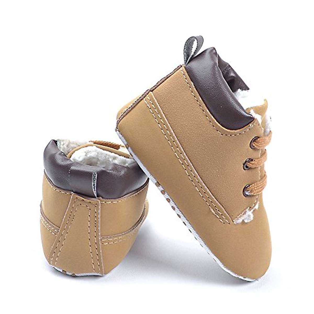 Baby Boy's Girls Warm Snow Short Boots First Walkers Shoes 0-18 Months(Brown,0-6months)