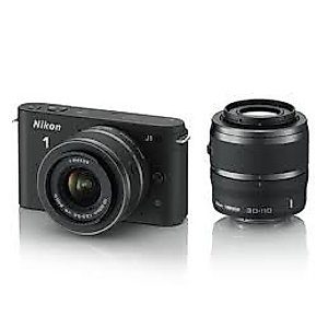 Nikon 1 J1 10.1 MP Digital Camera Body with 10-30mm & 30-110mm VR Lens (Black)