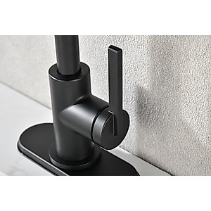 Derengge Bathroom Faucet,Single Handle Bathroom Sink Faucet with Water Supply Line,1 Hole or 3 Hole Lavatory Vantity Faucet with Pop-up Drain,Matte Black Finished,F-1328-MT