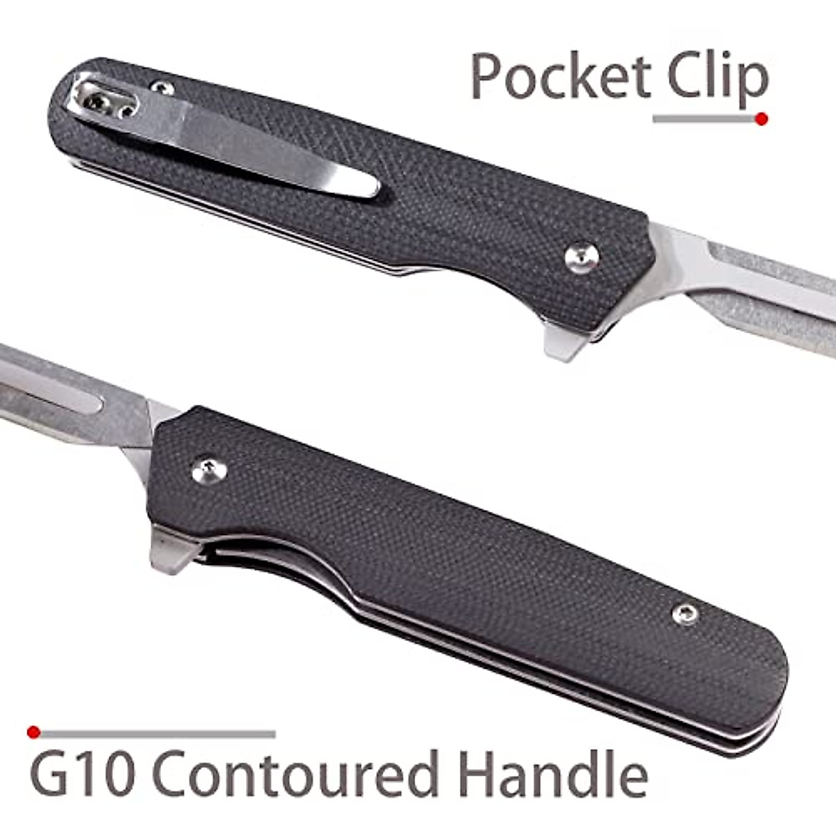 TENCHILON G36 Compact Folding Pocket Scalpel Knife, 6pcs 440C #60 Replaceable Blades, Contoured G10 Handle, Small Slim Gentleman's Flipper Utility EDC Knives with Pocket Clip