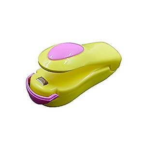 2 Pack Mini Portable Handheld Heat Vacuum Sealer Bag Sealer Mini Sealing Machine Hand Pressure Heat Sealing Machine Handheld Plastic Bag Sealer Mini for Plastic Bags Storage (Random Color)