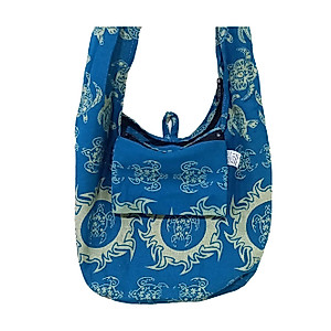 Lovely Creations's Hippie Boho New Elephant Crossbody Bohemian Gypsy Sling Shoulder Bag"Small" Size (Turtle Sky blue)