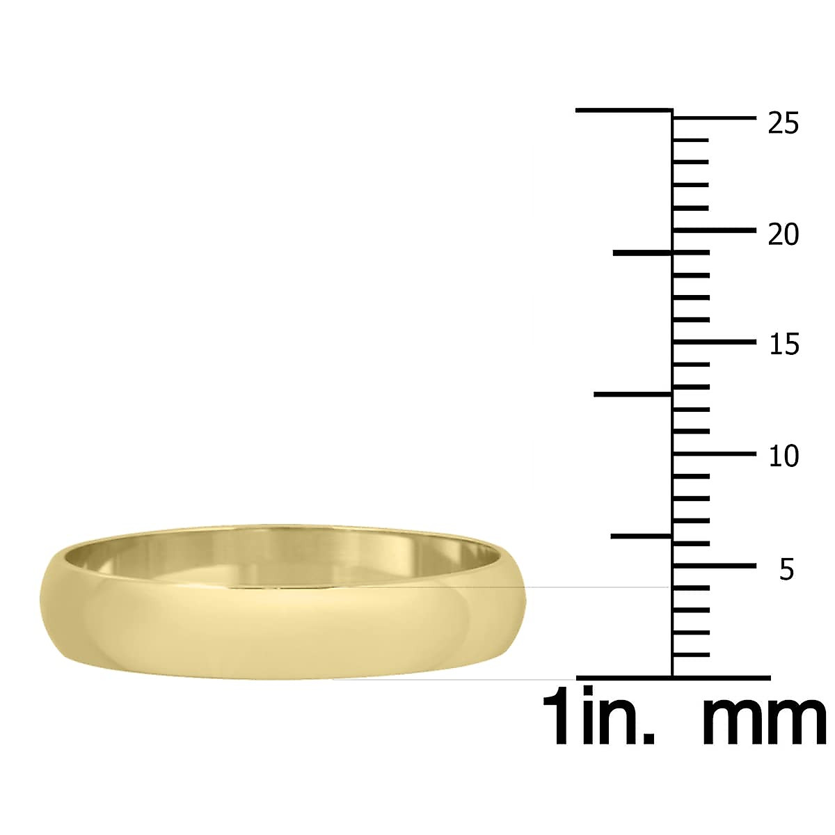 SZUL 4mm Domed Wedding Band in 10K Yellow Gold