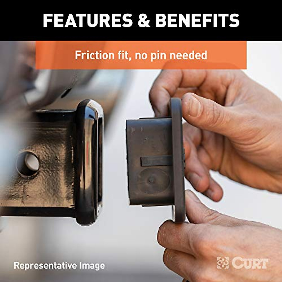 CURT 22275 Rubber Trailer Hitch Cover, Fits 1-1/4-Inch Receiver