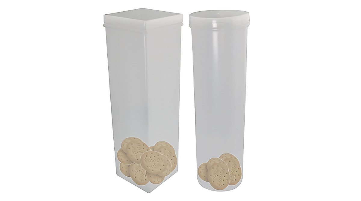 ZZLZX Saltine Cracker Sleeve Storage Container 2PCS Round and Square ...