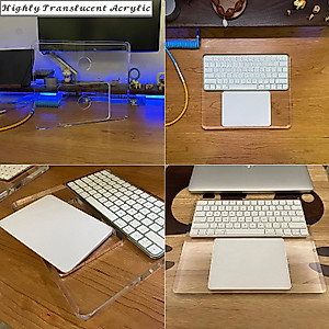 Pikioraz 2 in 1 Tray for Apple Magic Keyboard and Magic Trackpad, Keyboard/Touchpad Stand Holder for Tidy Desktop, Stylish Clear Acrylic